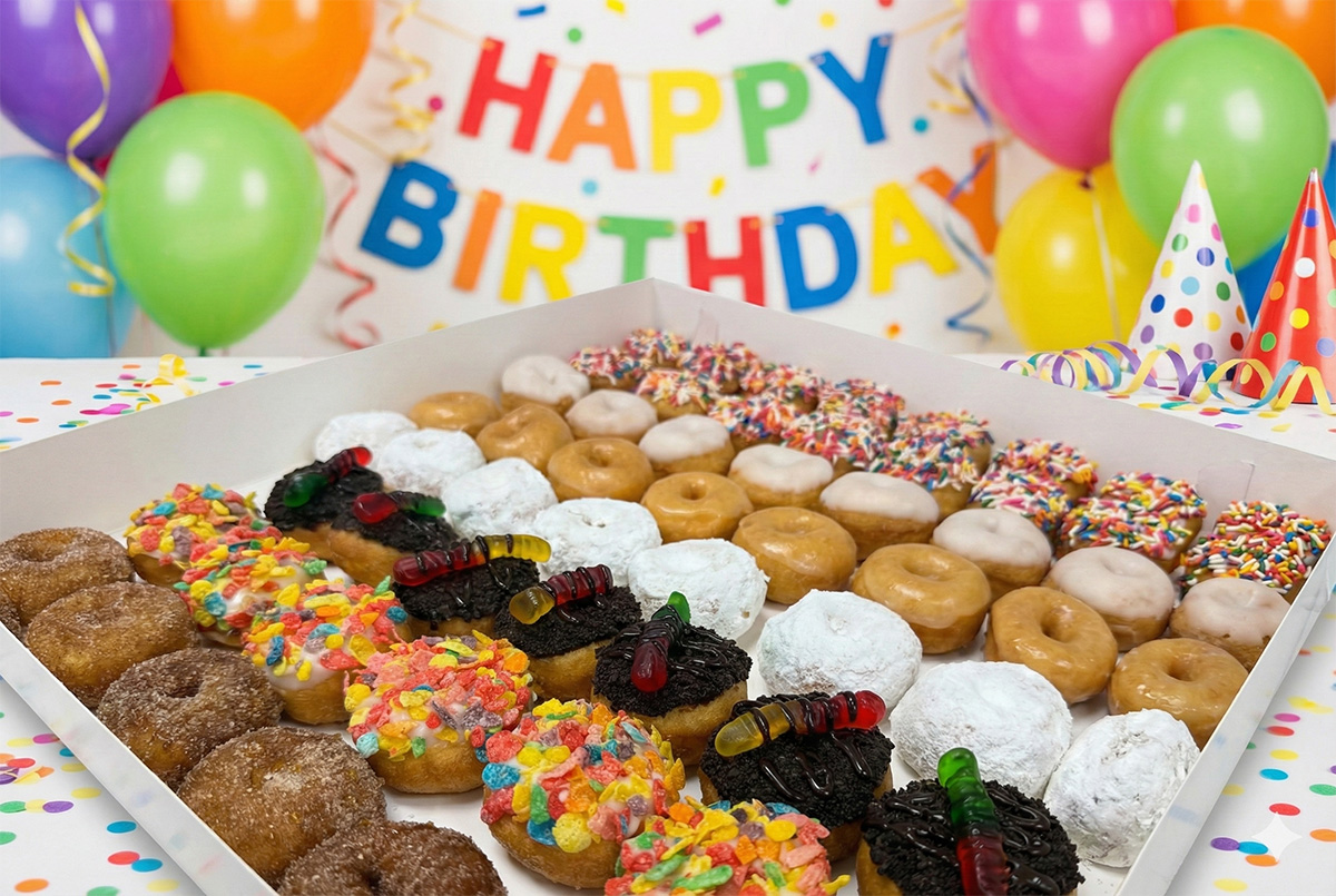 Custom Party Packs - 64 Mini Donuts | Niky's | Niky's Mini Donuts & Ice ...